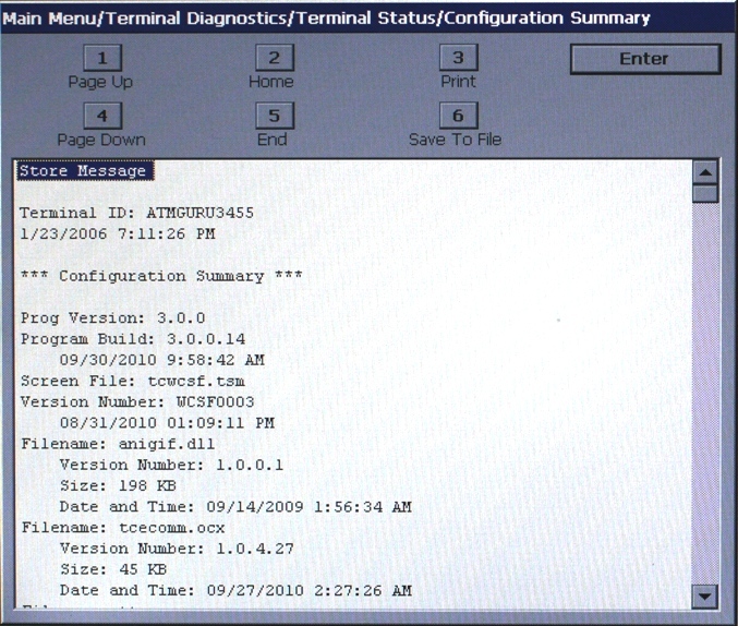 Registry Configuration Summary