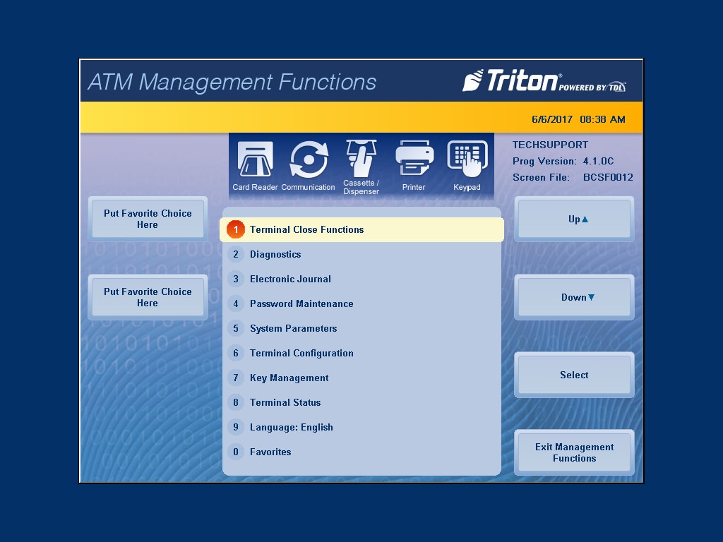 Click on the desired option to advance to submenus. Click on component ...