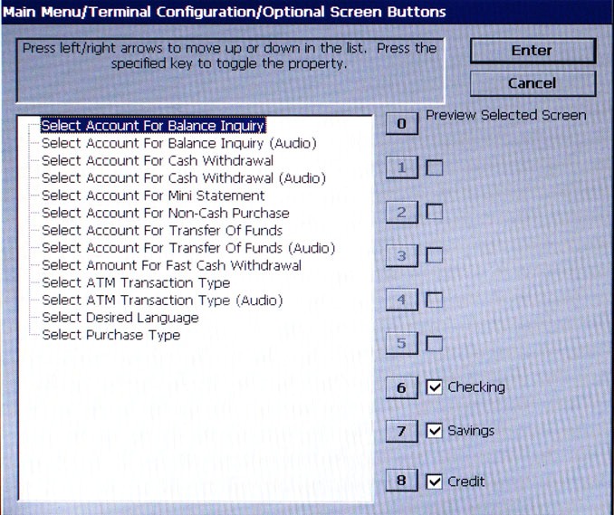 Optional Screen Buttons